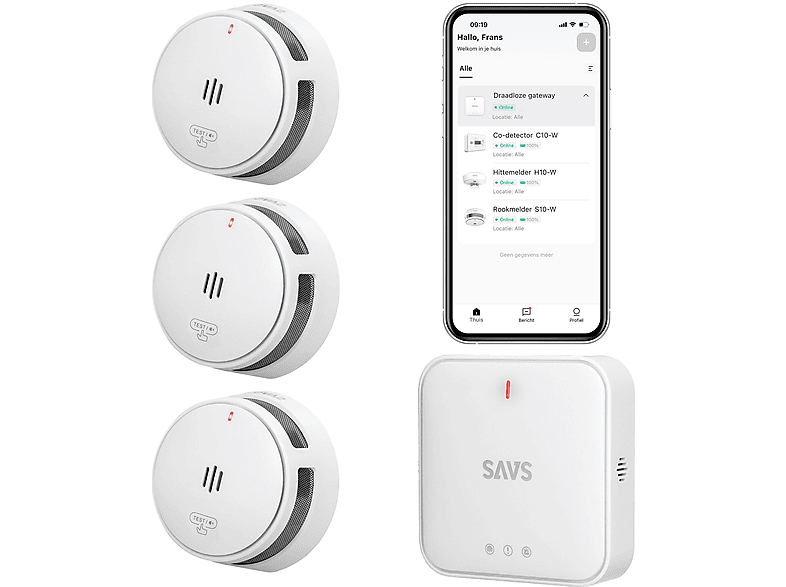 SAVS G10 Basestation met S10-W Rookmelder Wit | MediaMarkt
