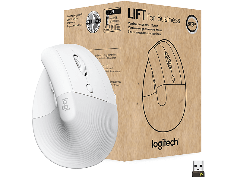 LOGITECH 910-006496 LIFT FOR BUSINESS | OFF-WHITE/PALE GREY Maus, Weiß ...