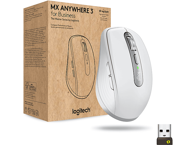 LOGITECH Anywhere 3 for Business Maus, Weiß | MediaMarkt
