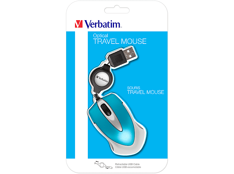 VERBATIM Go Mini optische Reisemaus Karibikblau Maus, Karibik Blau ...