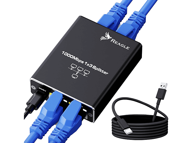 Switch | Ethernet RJ45 3xRJ45 1000M 1GB REAGLE, Negro | MediaMarkt