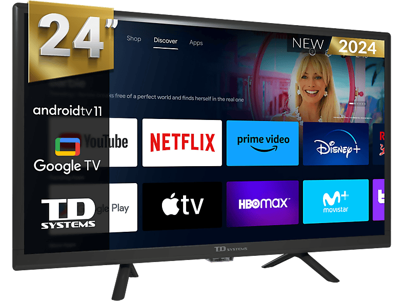 TV DLED 24" | TD SYSTEMS PRIME24C19GLE Hey Google, HD, Arm Cortex A55x4 ...