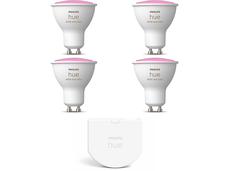 PHILIPS HUE Pack d'extension Avec 4 spots GU10 Lumière blanche et ...