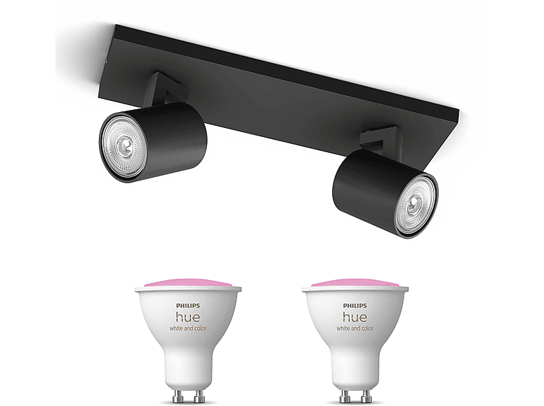 PHILIPS HUE Runner Spot en saillie avec 2 points lumineux GU10 (noir ...