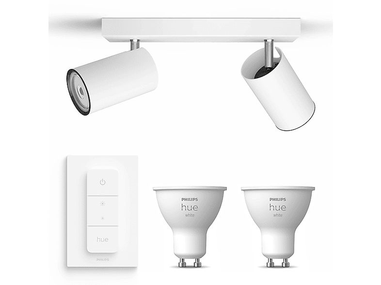 PHILIPS HUE Kosipo Spot en saillie avec 2 points lumineux GU10 (blanc ...