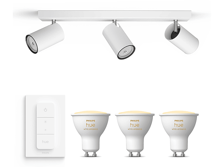 PHILIPS HUE Kosipo Spot en saillie avec 3 points lumineux GU10 (blanc ...
