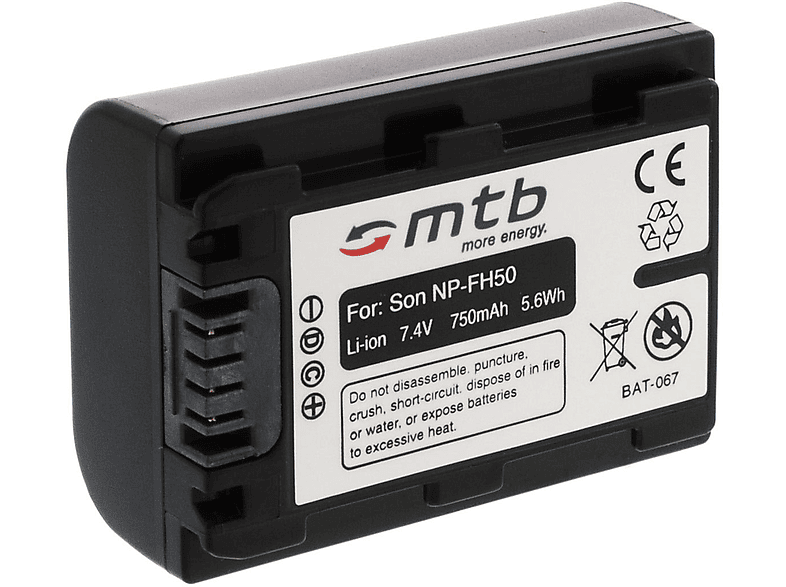 MTB MORE ENERGY NP-FP50 / NP-FH50 Akku für Sony Digitalkameras NP-FP50 Akku, Li-Ion, 750 mAh ...
