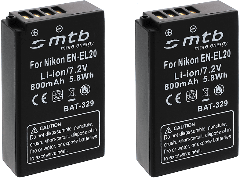 MTB MORE ENERGY 2x Akku für Nikon EN-EL20 EN-EL20 Akku, Li-Ion, 800 mAh | MediaMarkt