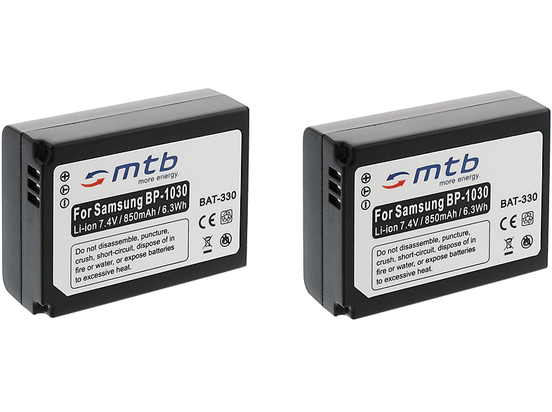 MTB MORE ENERGY 2x Akku für Samsung ED-BP1030 / BP1130 BP1030 Akku, Li-Ion, 850 mAh | MediaMarkt