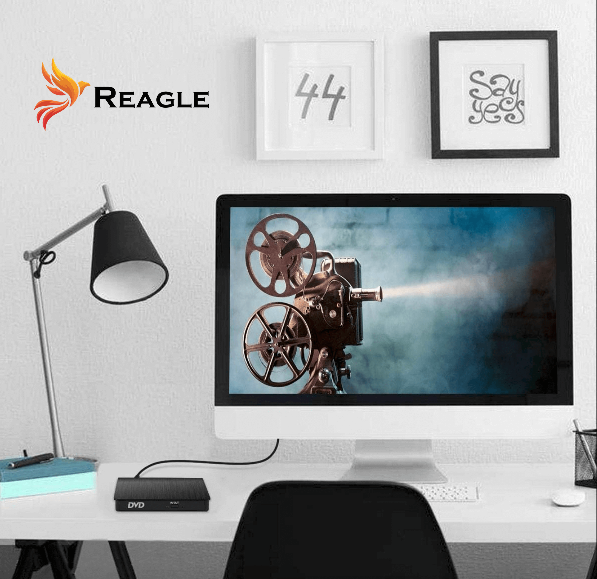 Grabadora de DVD | USB-C 2 en 1 CD/DVD para portátiles REAGLE, Negro ...