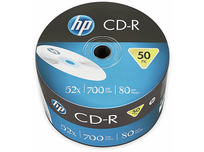 HP CD-R 80Min, 700MB, 52x, Bulk Pack, 50 CDs, Silver Surface CD-R ...