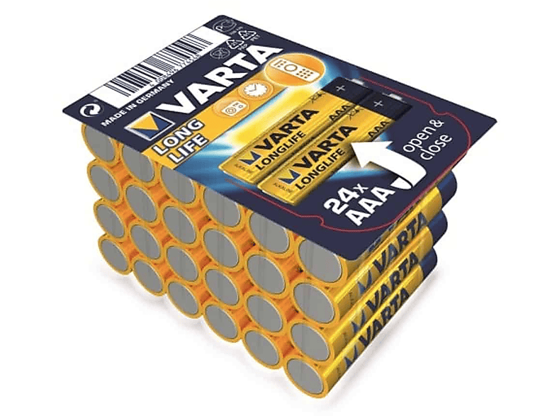 VARTA AAA MICRO LONGLIFE ALK 1.5V 24PCS Alkaline Batterie, Alkaline, 1. ...