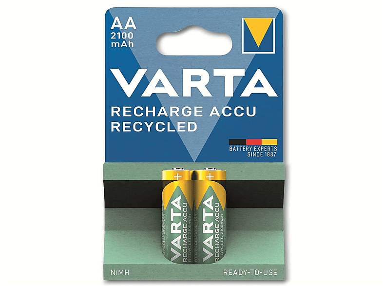VARTA Akku NiMH, Mignon, AA, HR06, 1.2V/2100mAh, Accu Recycled, Pre ...