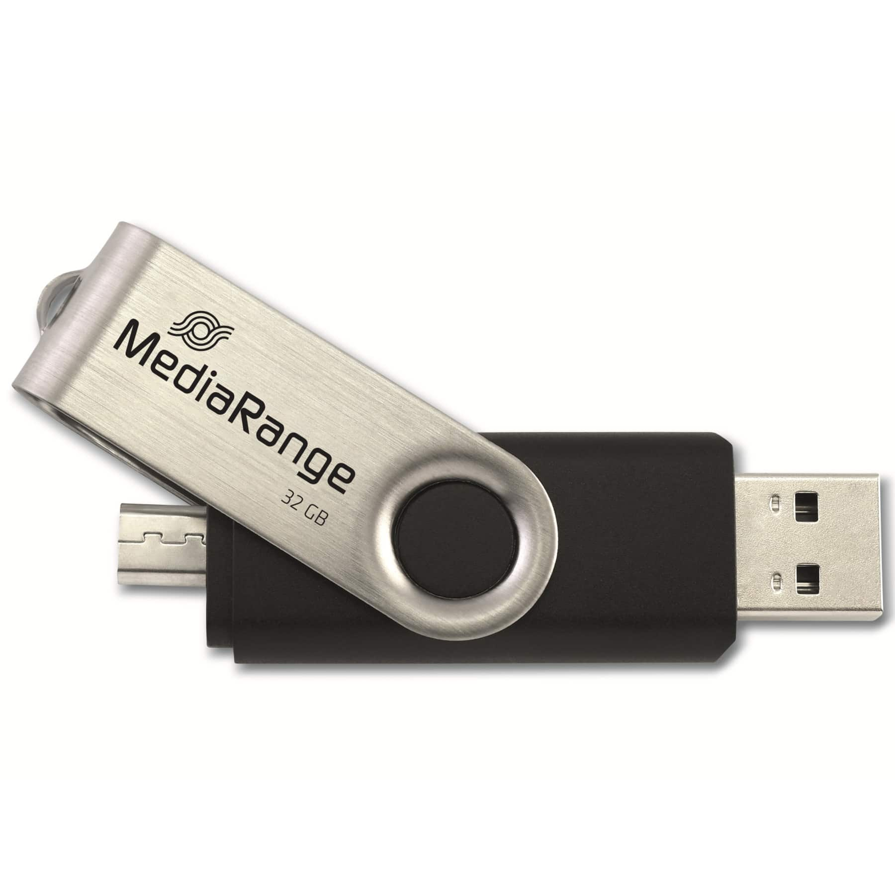 MEDIARANGE USB-Stick MR932-2, USB 2.0 und Micro, 32 GB USB-Stick ...