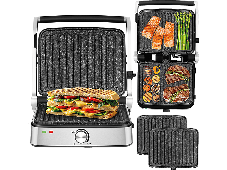 ZEEGMA GRILL CHEF EASY Kontaktgrill, Silber (2000 Watt) | SATURN