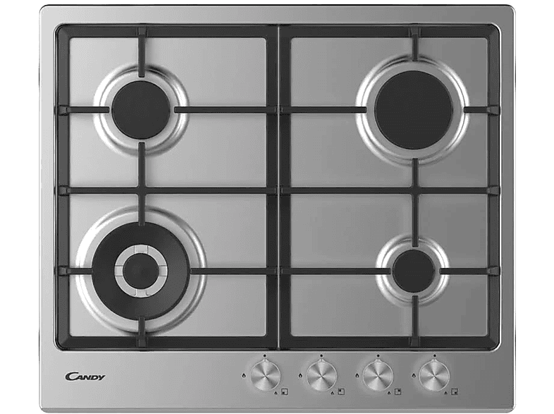 Placa de gas - CANDY Moderna CHG6BF4WPX, 4 zona(s) zonas, 595 mm, Acero inoxidable | MediaMarkt