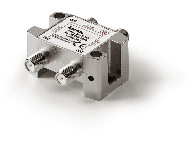 HAMA 179560 SAT-VERT.3-F.M.PAR.FERNSP. SAT Stecker/ Adapter, Silber ...