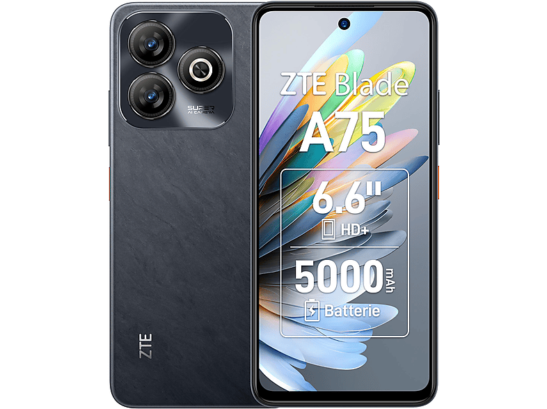 ZTE Blade A75, Negro, Móvil Android, 128 GB, 4 GB RAM, 6,6 " 90 Hz ...