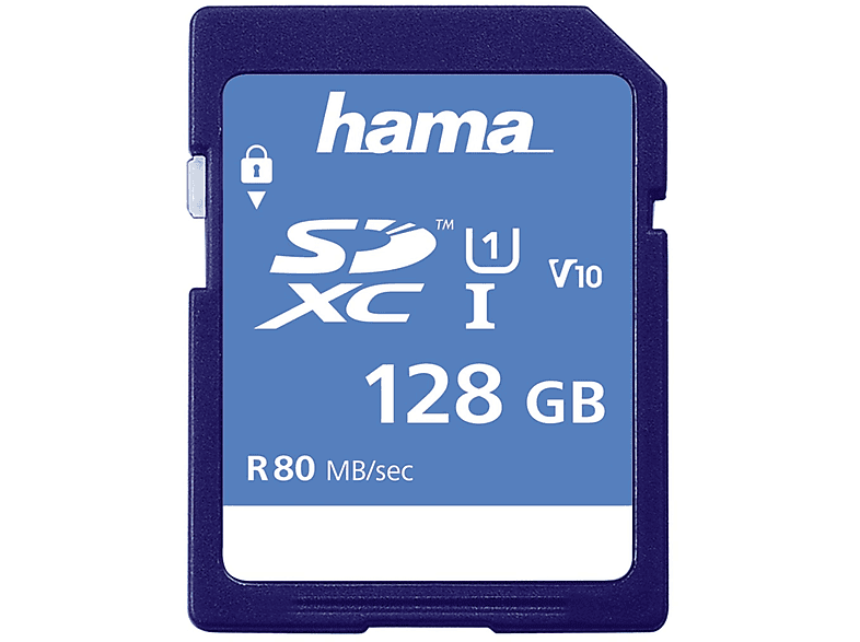 HAMA 124137 SDXC 128GB C10 UI V10 80MB/S, SDXC Speicherkarte, 128 GB, 80 MB/s | MediaMarkt