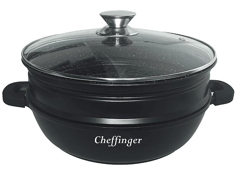 CHEFFINGER 4 in 1 Tajine mit Silikongriffe ø28 cm Topf Aluminium | MediaMarkt