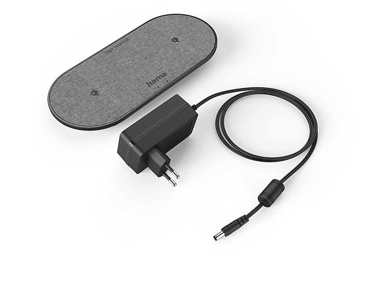 HAMA 201682 Draadloze oplader QI-FC10 DUO Zwart Draadloze oplader ...