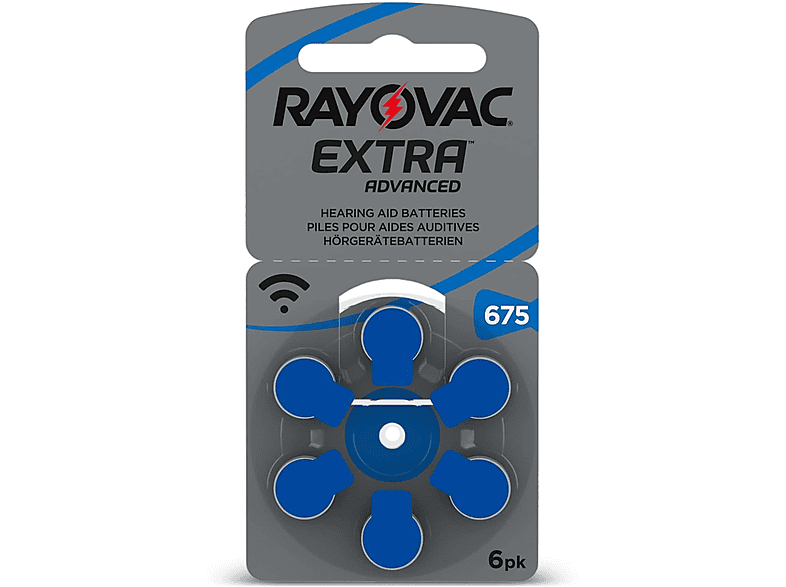 RAYOVAC Hörgeräte-Batterie, EXTRA ADVANCED, Größe 675, 6 Stück Zink ...