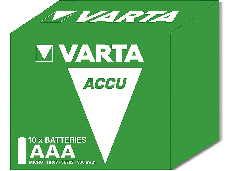 VARTA Akku NiMH, Micro, AAA, HR03, 1.2V/800mAh, Accu Power, Pre-charged ...