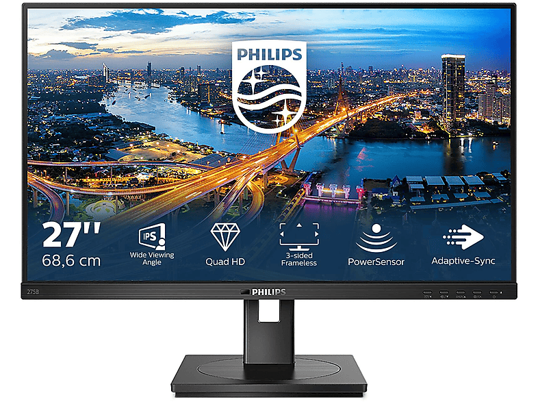 PHILIPS B Line 275B1 27 Zoll QHD Monitor (4 ms Reaktionszeit , 75Hz , 75 Hz nativ) | MediaMarkt