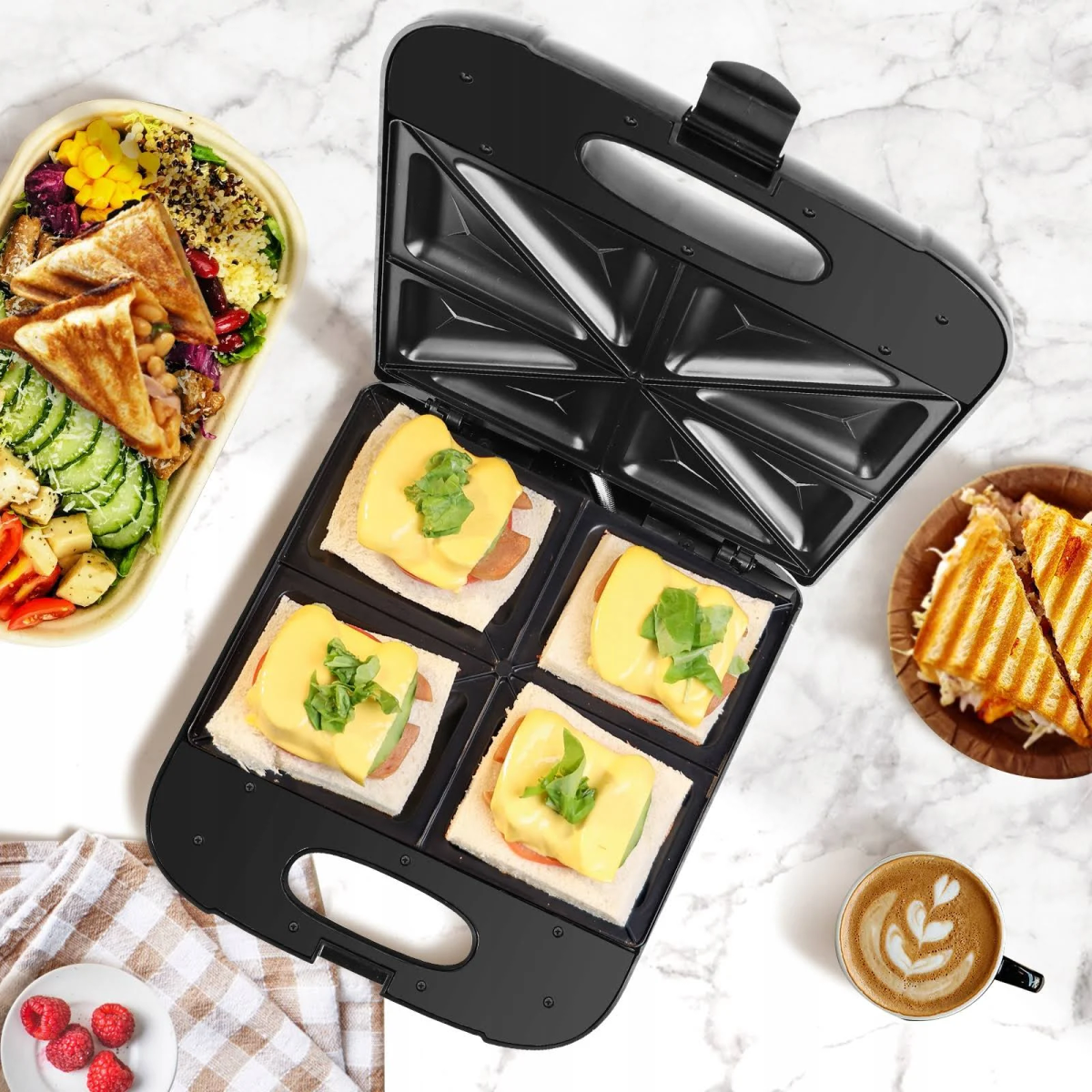 TOSTIERA AIGOSTAR 300000ZGC Sandwich Maker 4 Fette 1400W | MediaWorld.it