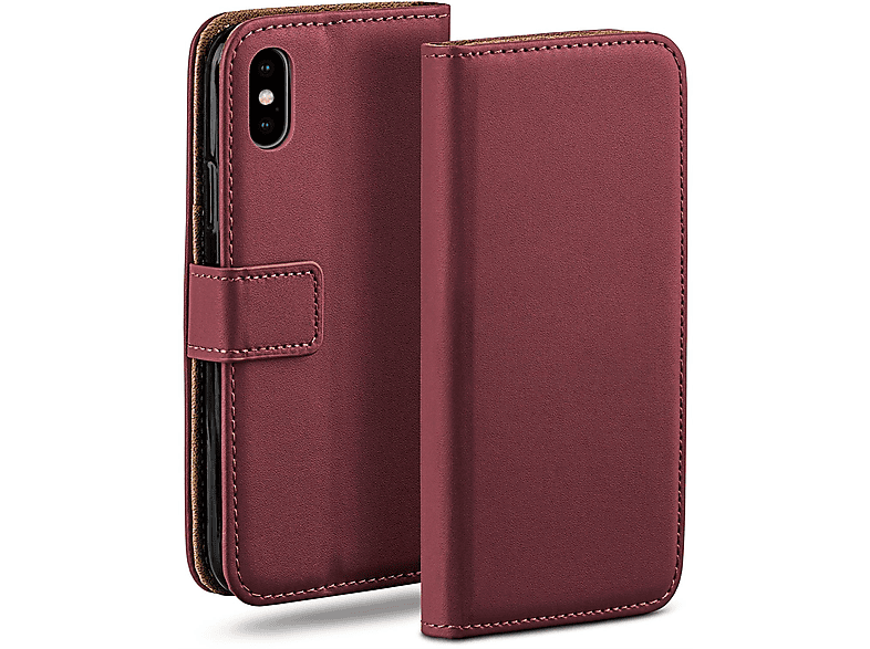 MOEX Book Case, Bookcover, Apple, iPhone X, Maroon-Red | SATURN