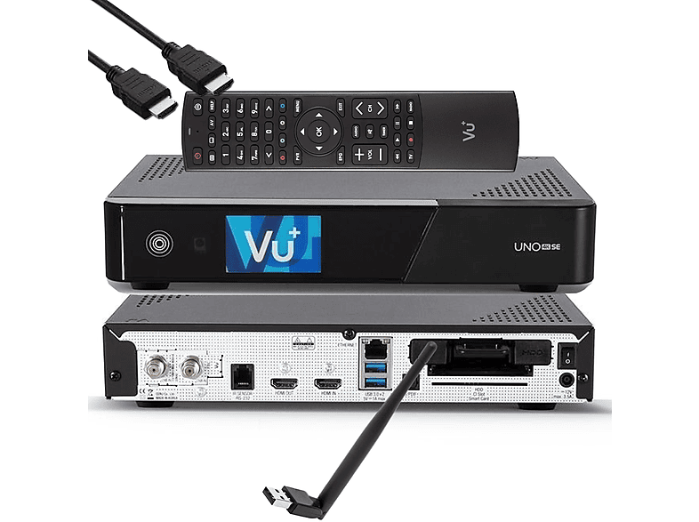 VU+ UNO 4K SE | UHD DVB-S2 FBC Sat Receiver + 150 WiFi 4K UHD Sat Receiver (Schwarz) | MediaMarkt