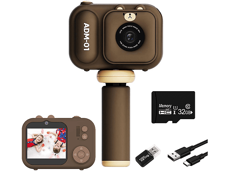 KINSI S11 2,4" IPS 32GB Panda mit Stativ Kinderkamera Panda, IPS ...
