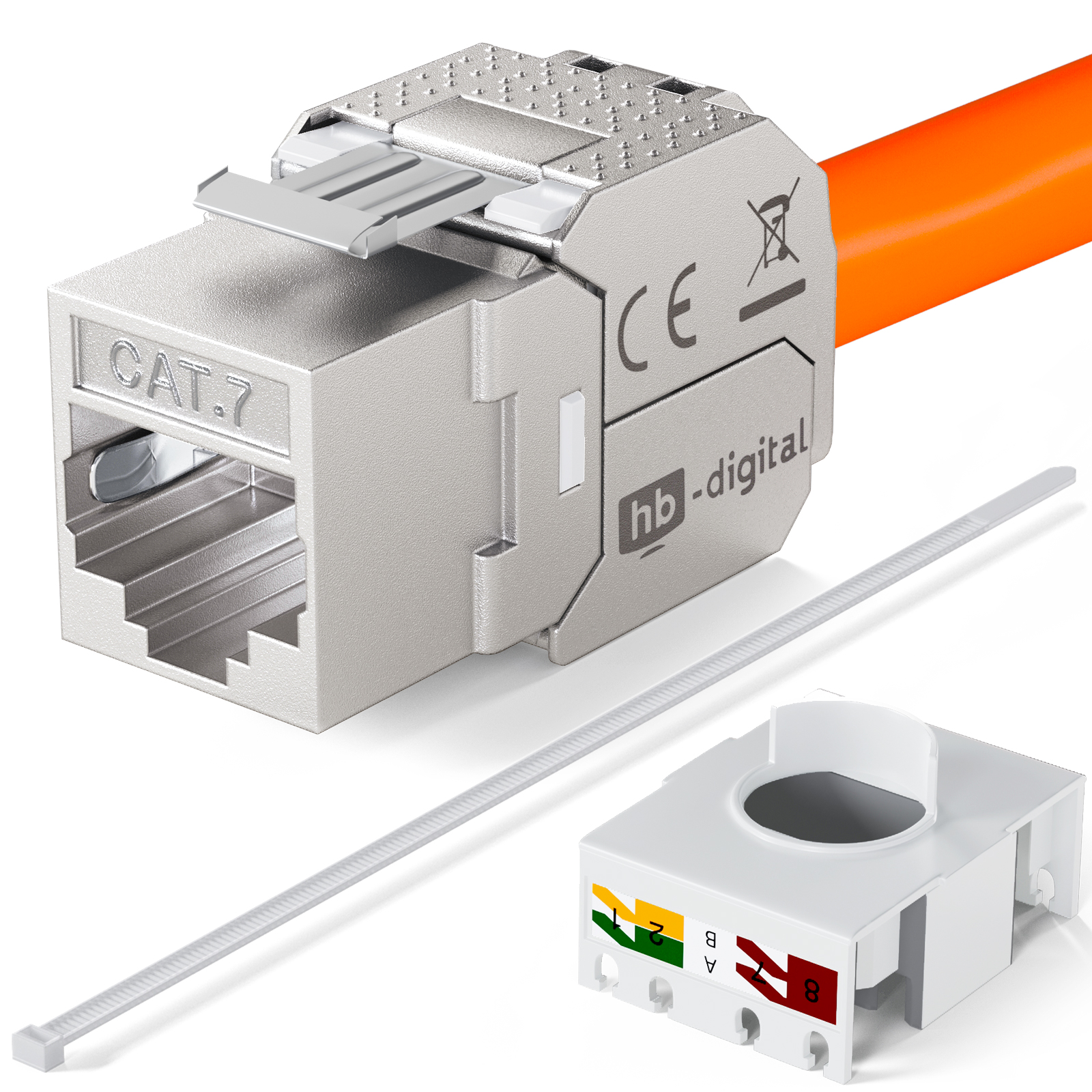 HB-DIGITAL Cat 7 RJ45 werkzeuglos Keystone Module | MediaMarkt