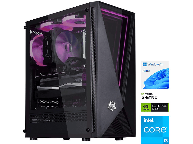 ONE GAMING MP PC 07, Gaming-PC mit Intel® Core™ i3 12100F Prozessor, 16 ...