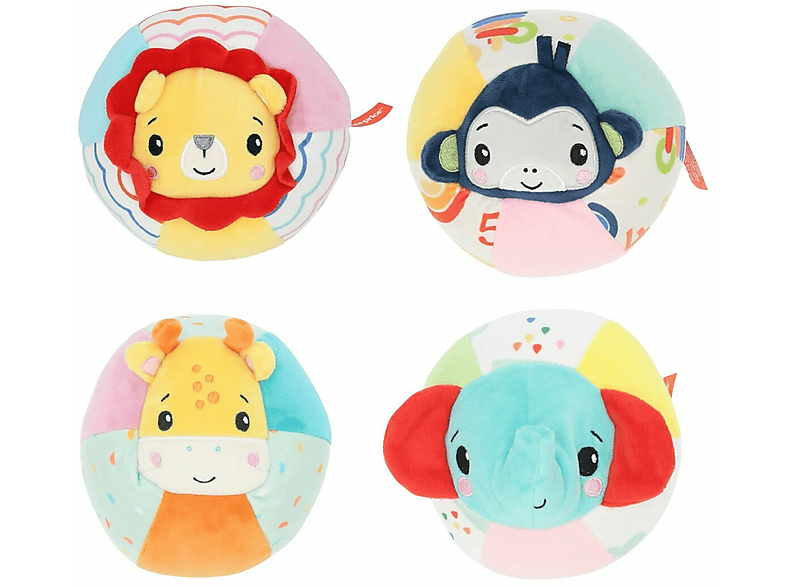 COFI Spielball für Babys mit Glocke Süße Tiermotive Spielzeugfiguren ...