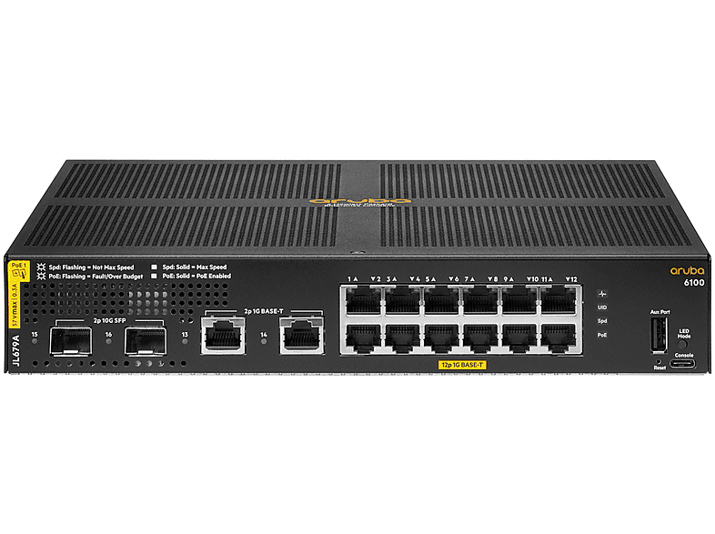 Switch | JL679A HPE, USB|USB-C|RJ-45|Ethernet, 12 puertos Ethernet ...