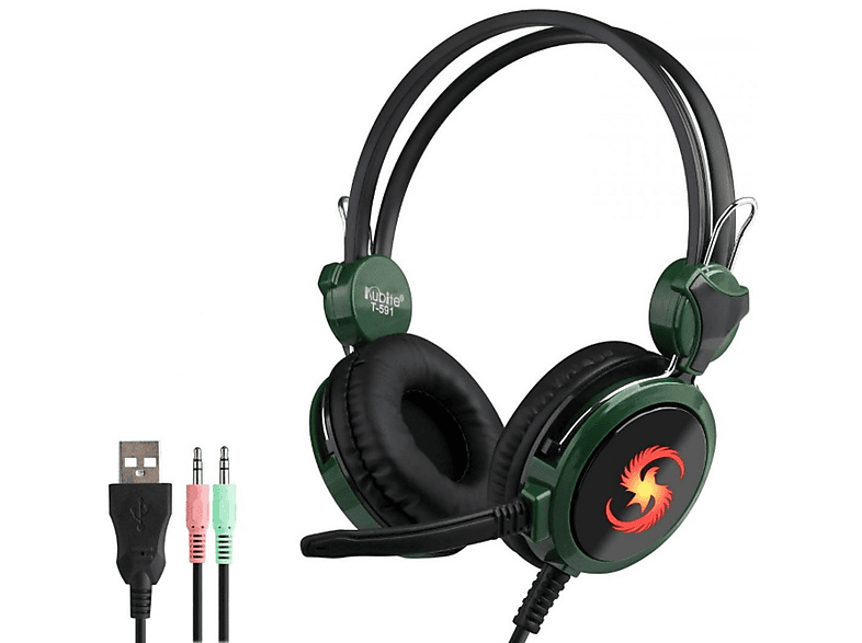 Auriculares gaming - RIFF KUB-T591-GREEN, Circumaurales, Verde | MediaMarkt