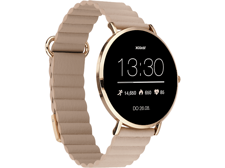 XCOAST SIONA 2 Smartwatch Stainless Steel Superfaserleder, 20.0 cm ...
