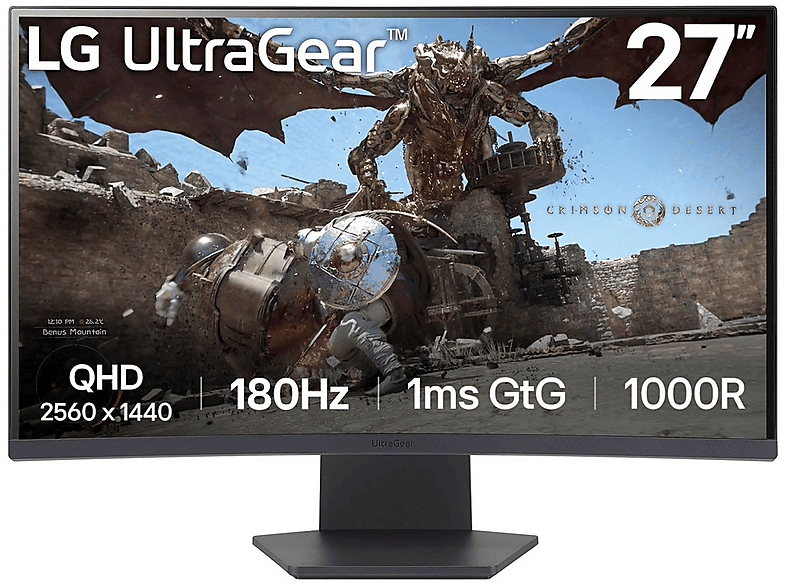 LG 27GS60QC-B 27 Zoll Full-HD Gaming-monitor (1 ms Reaktionszeit, 180 ...