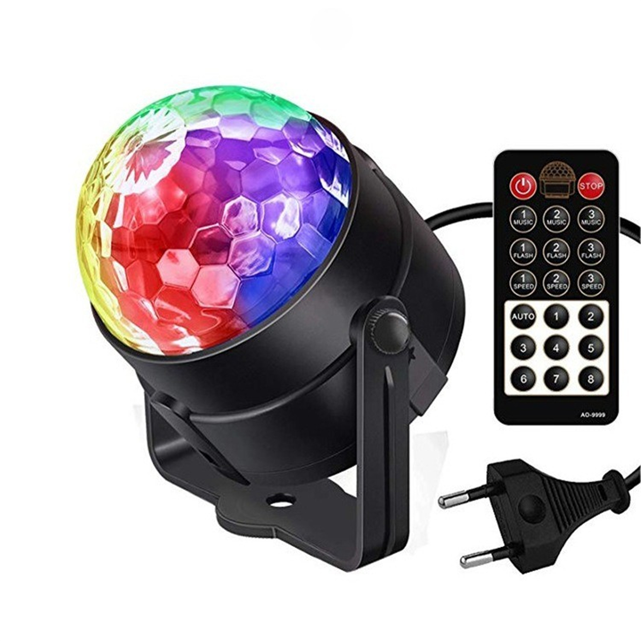 DEBUY Mini LED Discokugel mit Fernbedienung–Fünf-Farben Kristallkugel ...