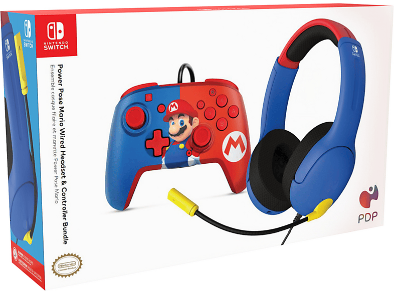 PDP 500-230-MAR MARIO BUNDLE, Over-ear Gaming Headset Mehrfarbig | SATURN