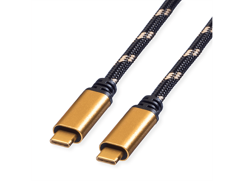 ROLINE GOLD USB4 Gen3x2 Kabel, C-C, M/M USB-kabel 1 m zwart / goud ...