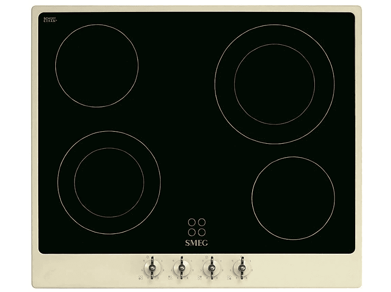 Placa de vitrocerámica | SMEG P864PO, 4 zonas, 596 mm, Crema de ...