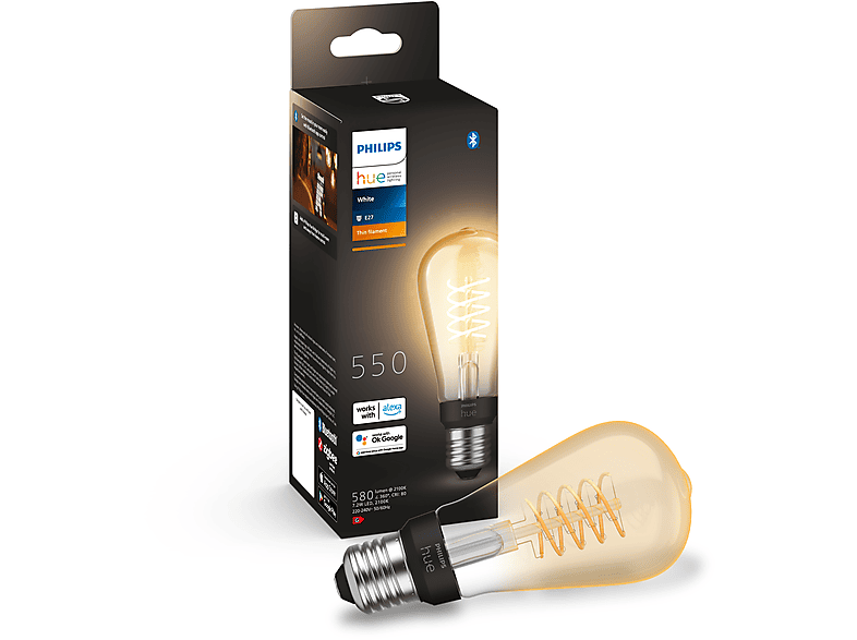 Bombilla inteligente | PHILIPS HUE ST64 Edison, Blanco suave ...