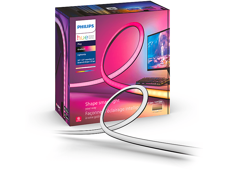 PHILIPS HUE Play Set van 3 LED Strips voor 24-26 Inch PC Wit en ...