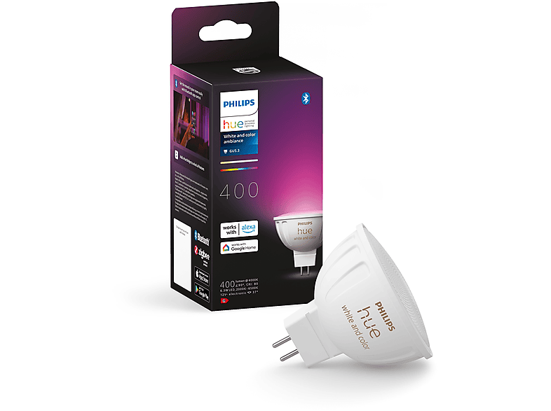 PHILIPS HUE 49140300 HUE WHITE & COLOR AMBIANCE MR16 1ER LED Lampe 16 ...