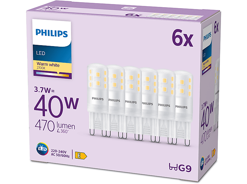 PHILIPS LED | G9 Capsule Steeklampje 40W Niet Dimbaar - Warmwit Licht ...