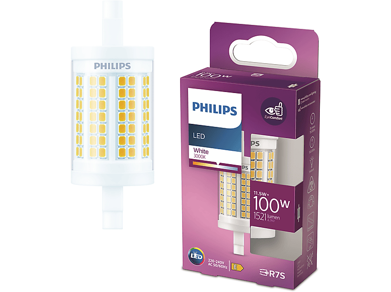 PHILIPS LED Ampoule R7S 78mm 100W Non Dimmable 11,5 W R7s Lumière ...