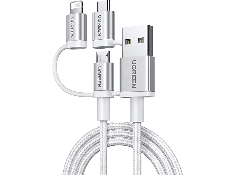 UGREEN 3-in-1 USB2.0-A Multifunction Cable Kabel, weiß | MediaMarkt