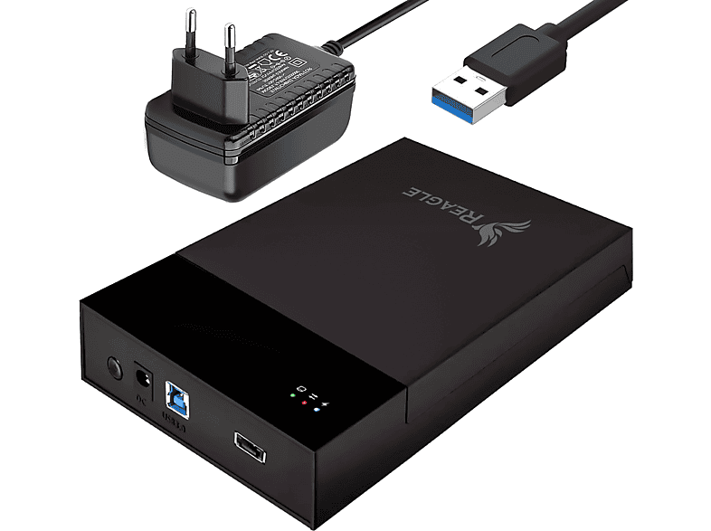 Caja disco duro | REAGLE HDD SSD 3.5" SATA III USB 3.1 10TB, Negro ...